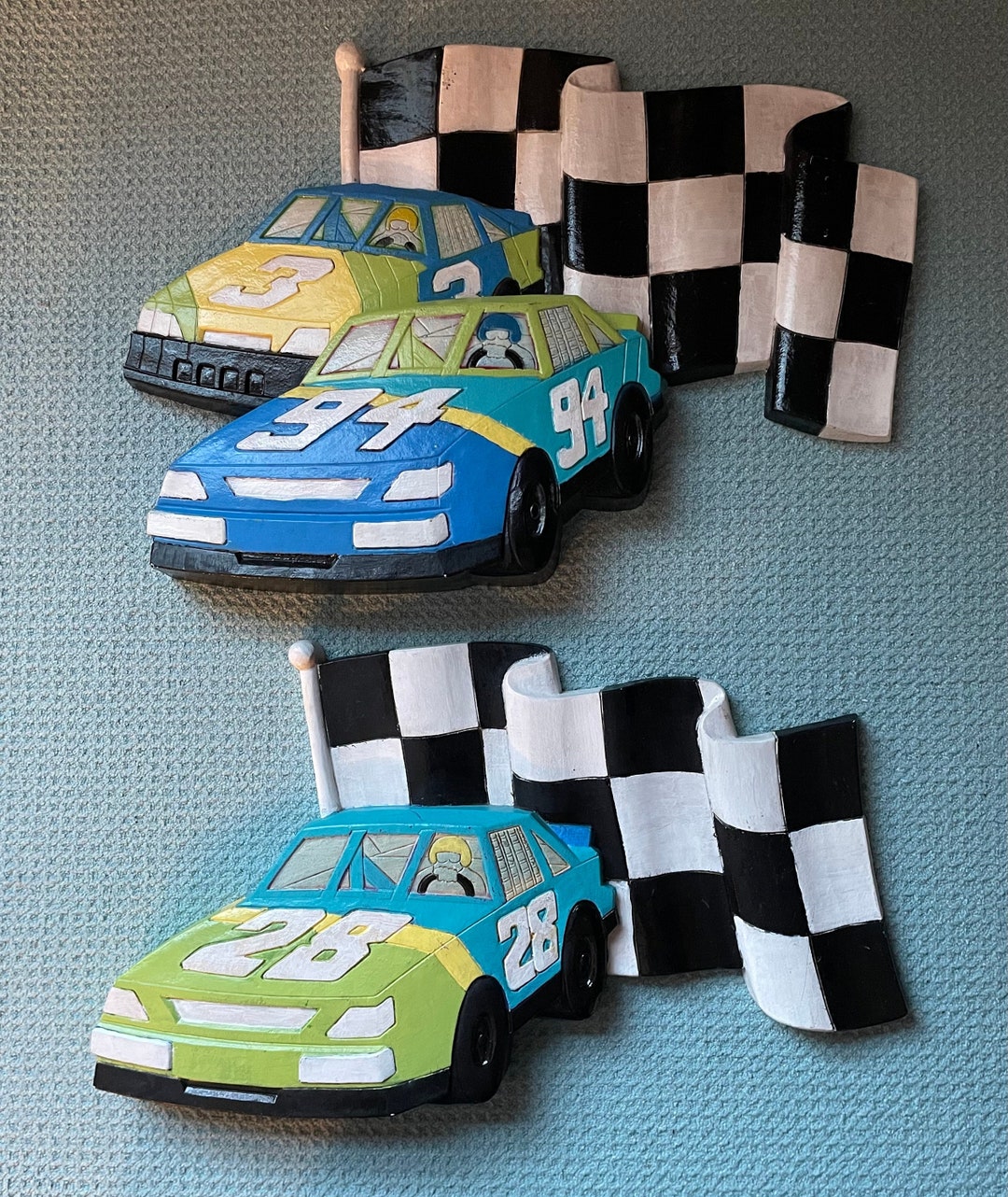 Vintage Homco 3D Race Car Wall Plaques - Etsy