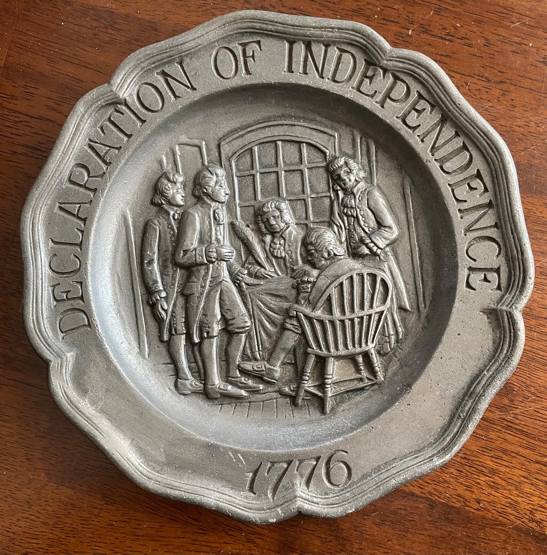 Vintage Sexton Pewter Declaration of Independence 1776 Plate - Etsy