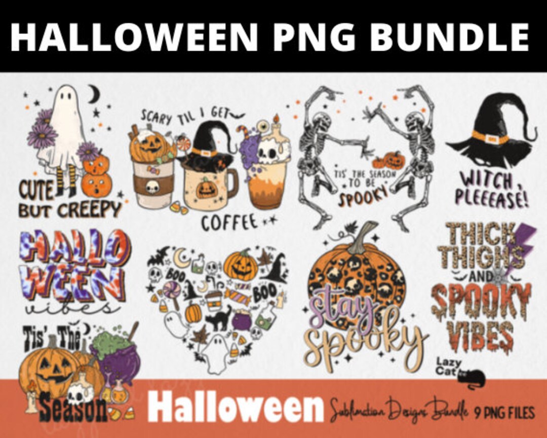 Halloween PNG Sublimation Bundle Download, Bundle Halloween Png ...