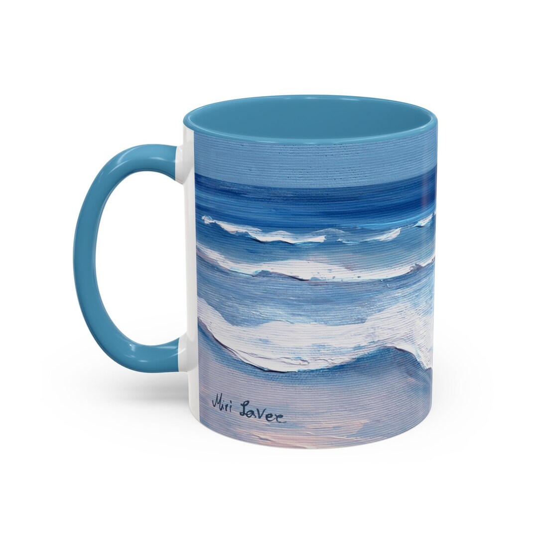 Coffee Mug, Blue Ceramic Mug, 11oz Mug, Sea Gift, Ocean Lover Gift, Art ...