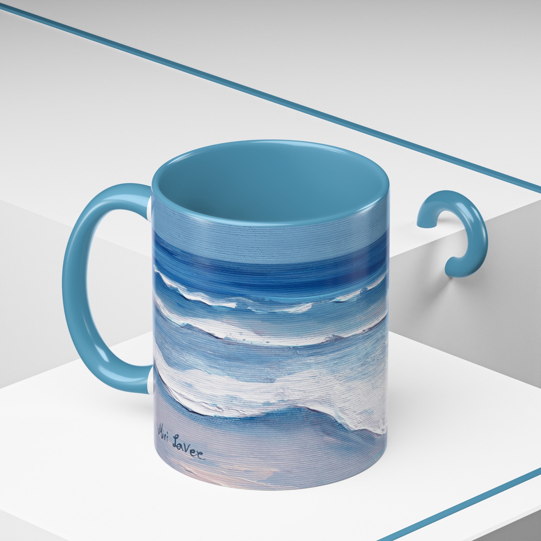 Coffee Mug, Blue Ceramic Mug, 11oz Mug, Sea Gift, Ocean Lover Gift, Art ...