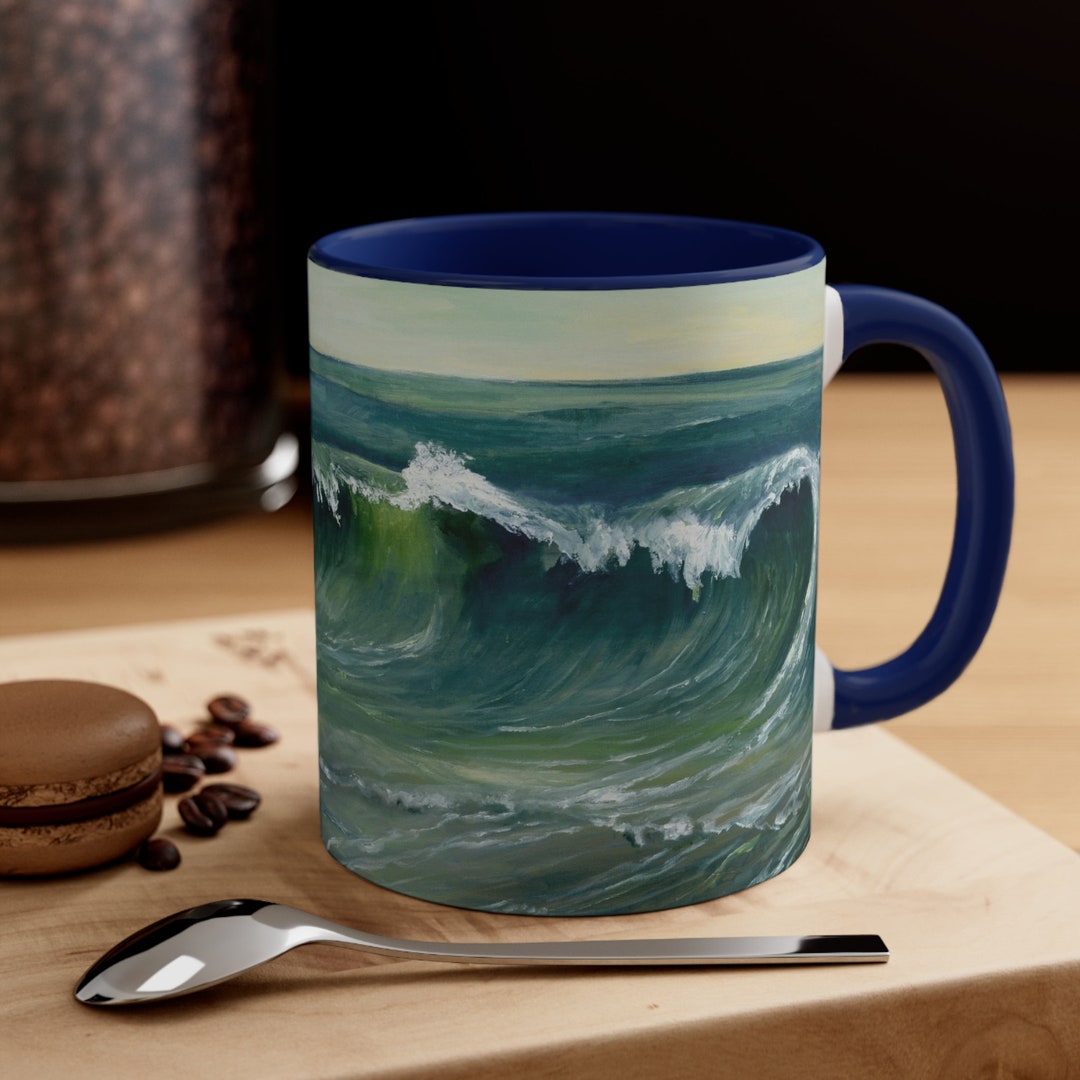 Coffee Mug, Blue Ceramic Mug, 11oz Mug, Sea Lover Gift, Sea Mug, Ocean ...
