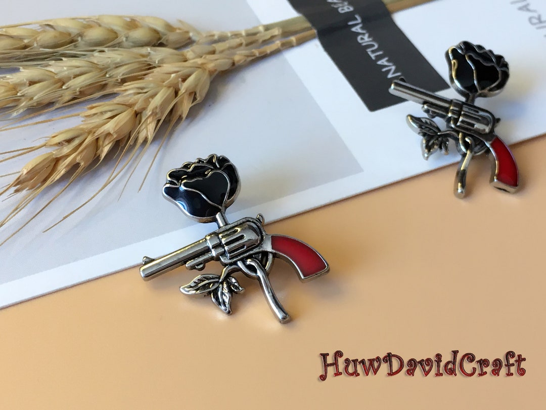 Vintage Rose & Revolver Enamel Pin Soft Enamel Pin Cute Enamel - Etsy