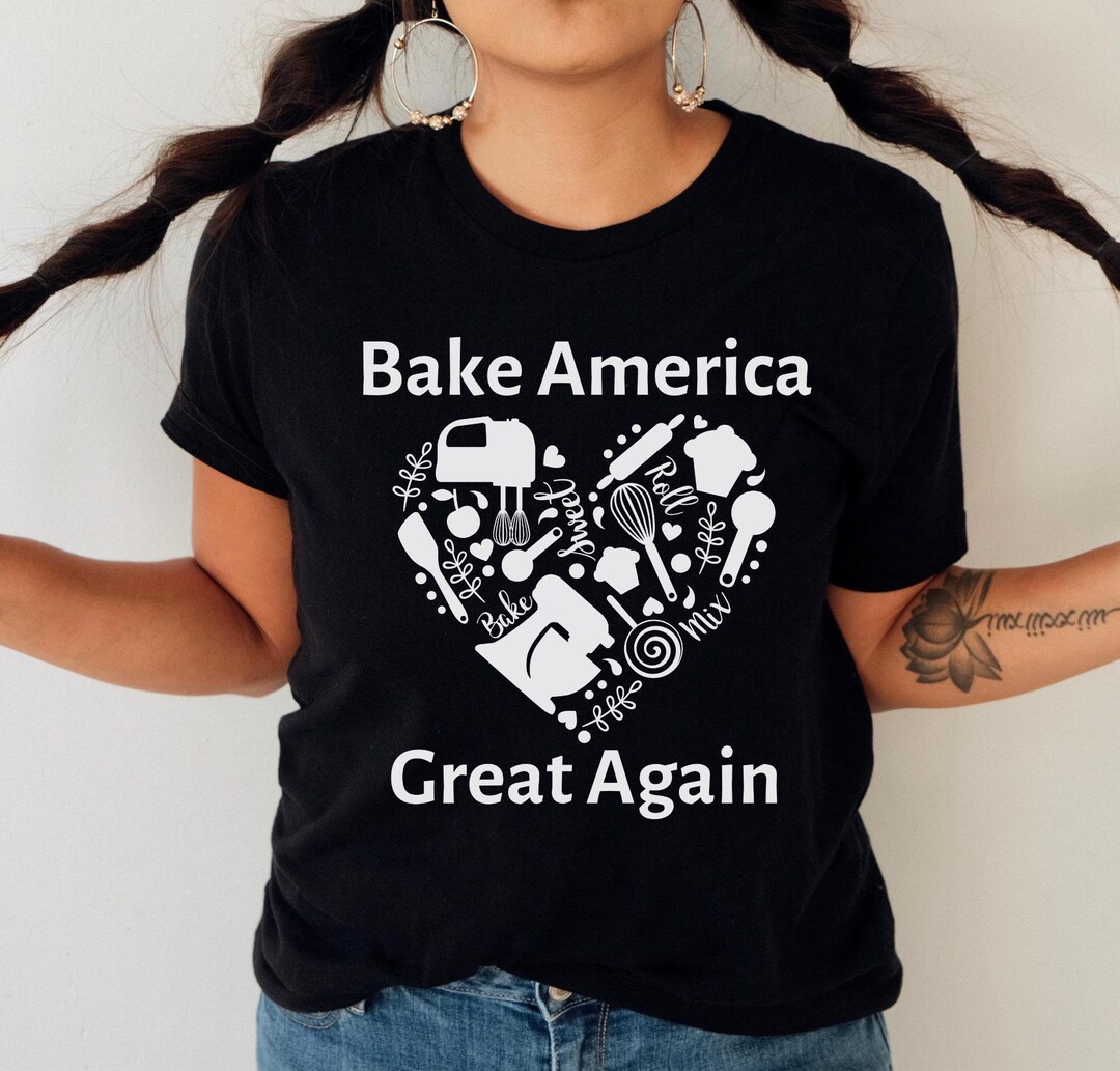 Funny Baking Shirt Gift for Baker Bakery Heart T-shirt Baking Lover Tee ...