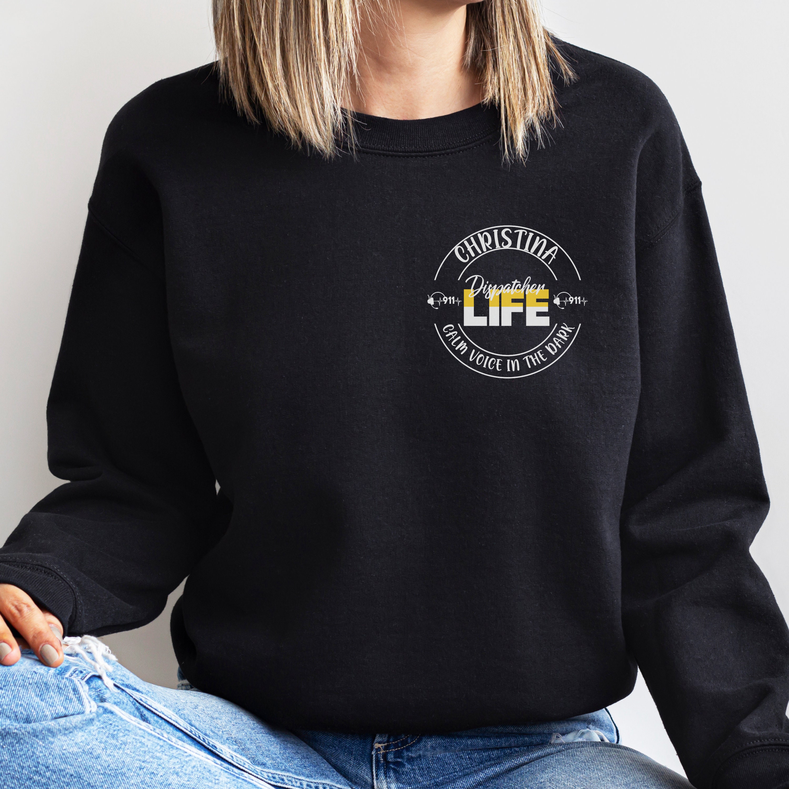 Personalized 911 Dispatcher Sweatshirt Gifts for Emergency Dispatcher ...