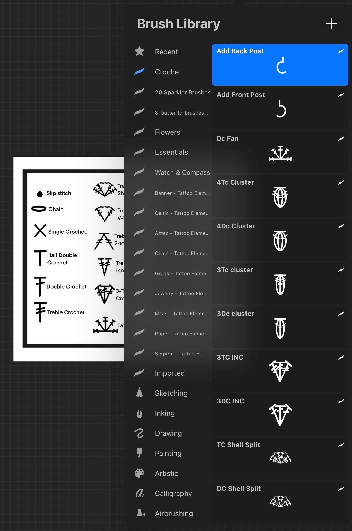 Crochet Chart Making Brushes/stamps for Procreate - Etsy