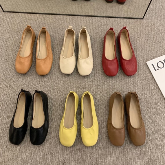 Ladies Red Leather Flats