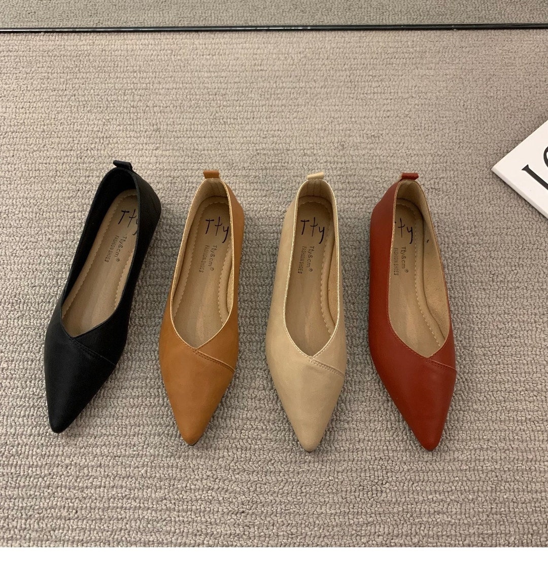 Women Vintage Shoes Women Pointed Toe Flats Women Mules - Etsy