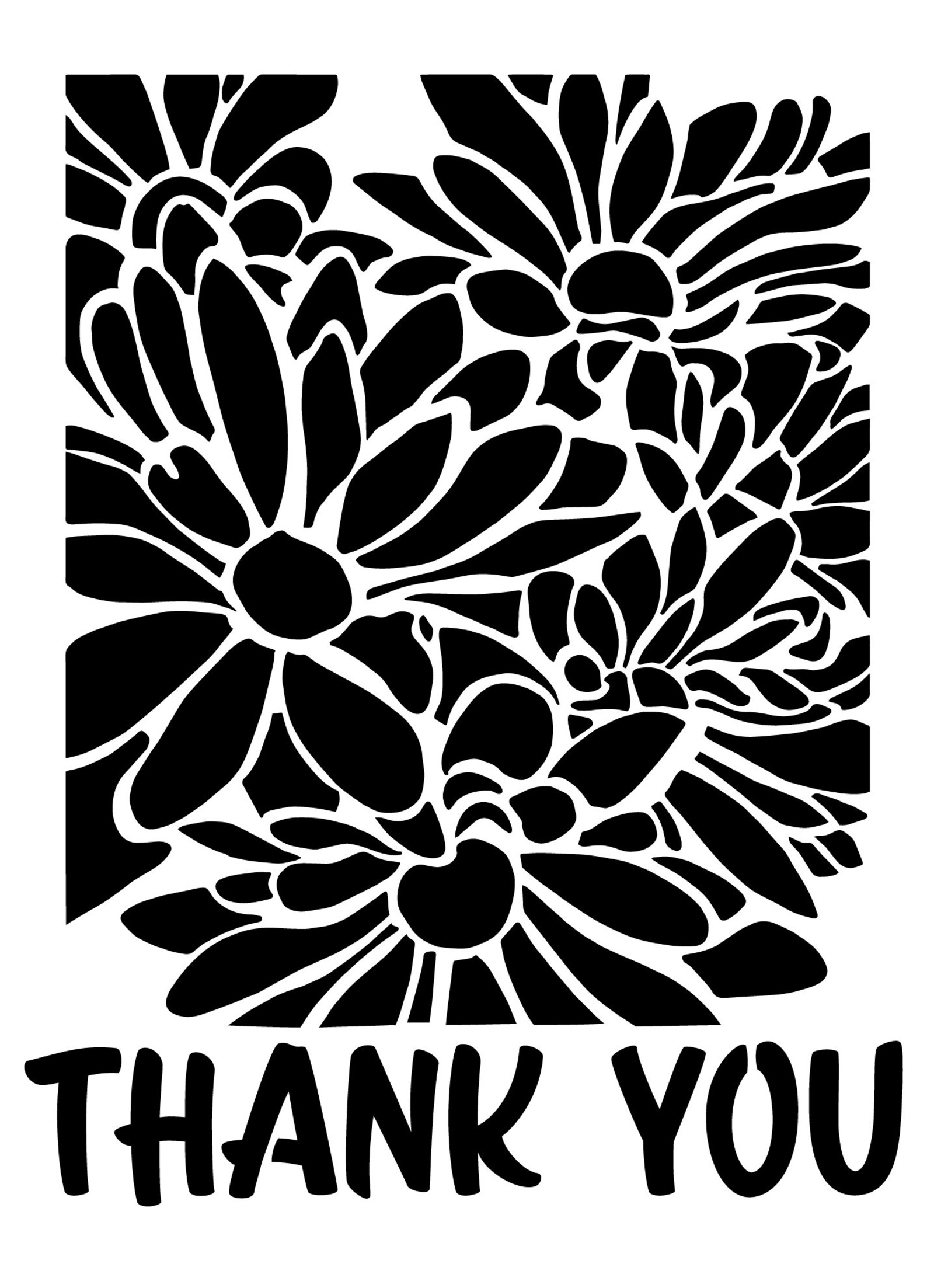 Floral Thank You Card Cut Out - Etsy