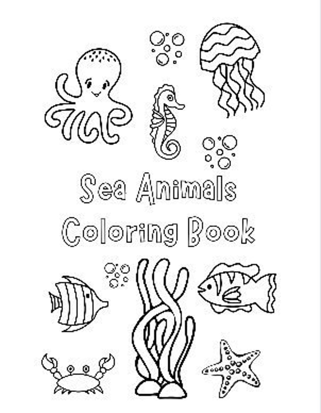 Sea Animals Coloring Worksheets With Names - Etsy