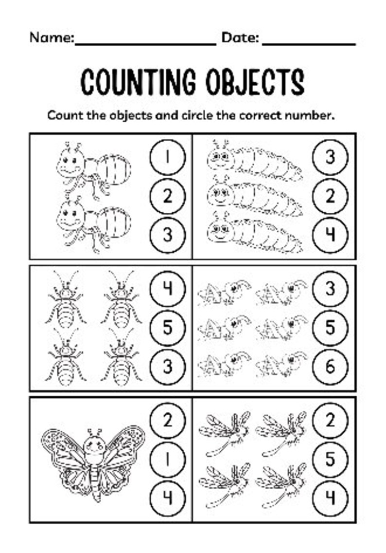 Preschool Learning Worksheets - Etsy