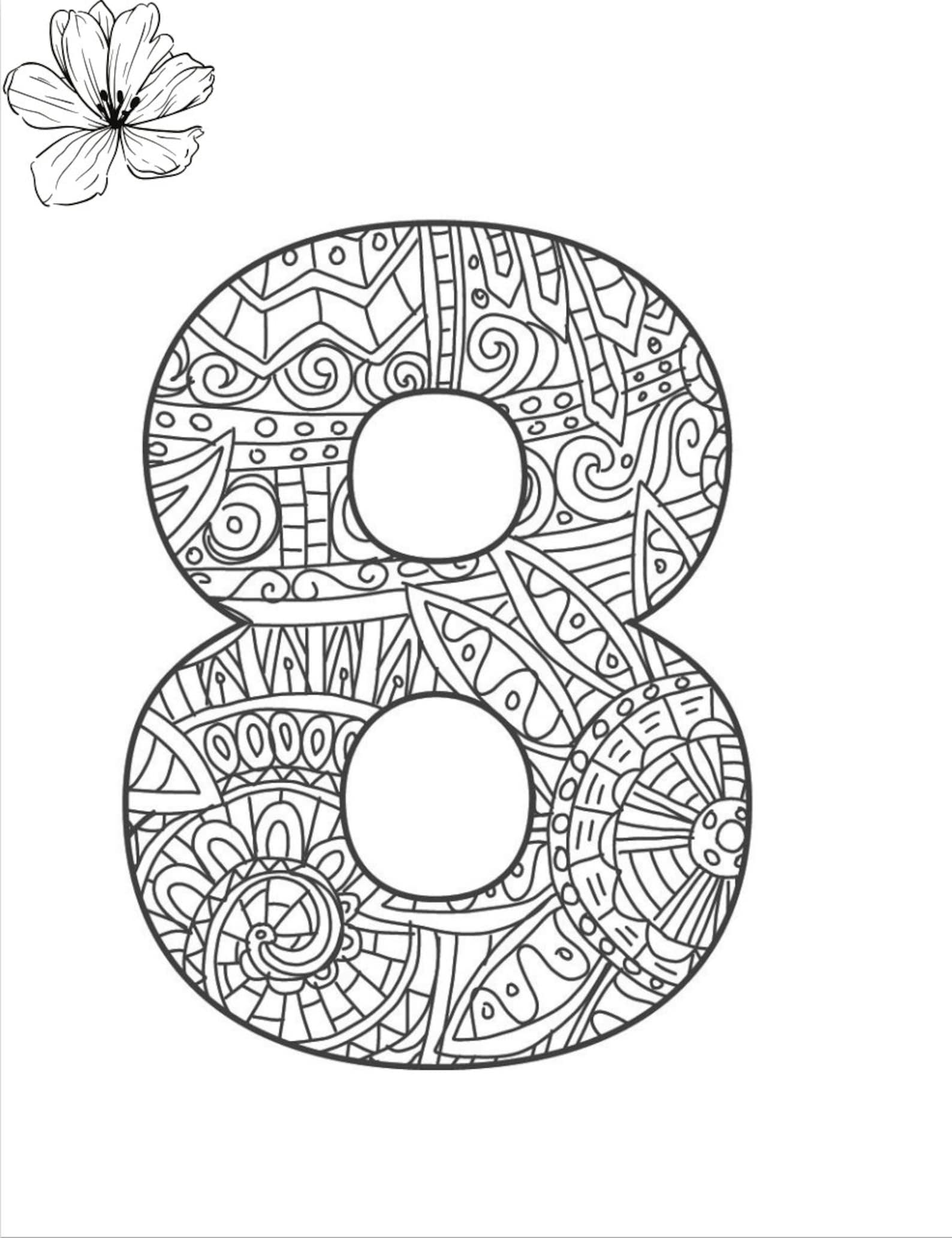 Numbers Colouring Book - Etsy