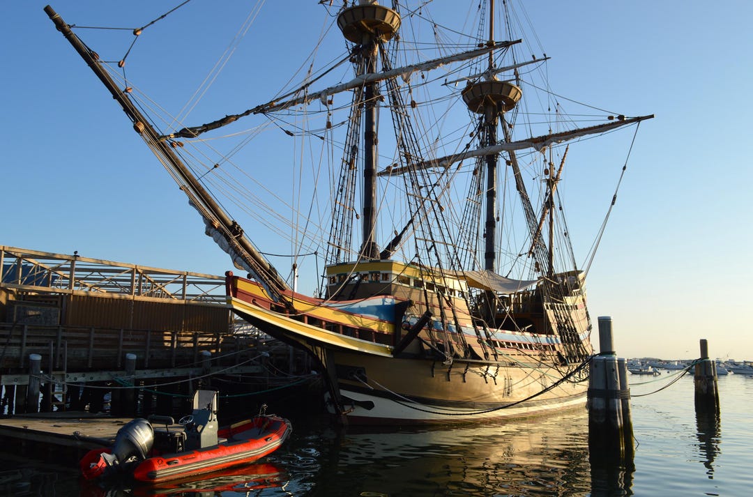 Mayflower II Replica of the 1620 Mayflower Docked in Plymouth Harbor - Etsy
