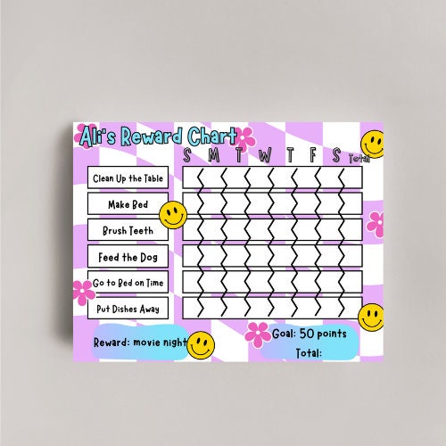 EDITABLE Smiley Reward Chart - Etsy