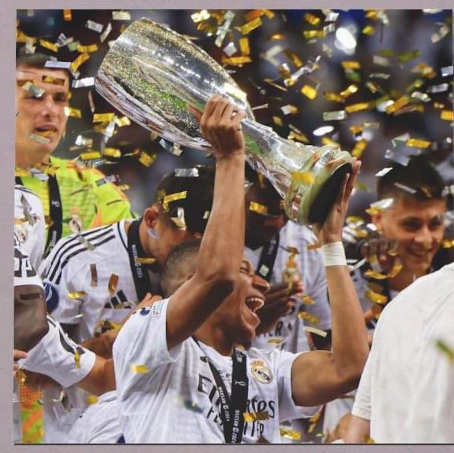 Kylian Mbappe Trophy Celebration Real Madrid Poster - Etsy
