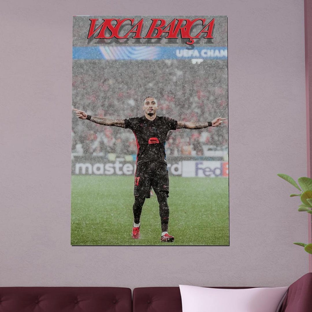 Raphina Barcelona FC UCL Poster Visca Barça, Wall Art Print, Soccer Fan ...
