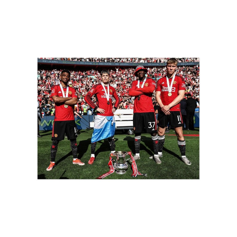 Garnacho Maino Hoejlund Diallo Fa Cup Trophy Winners Fine Art Posters ...