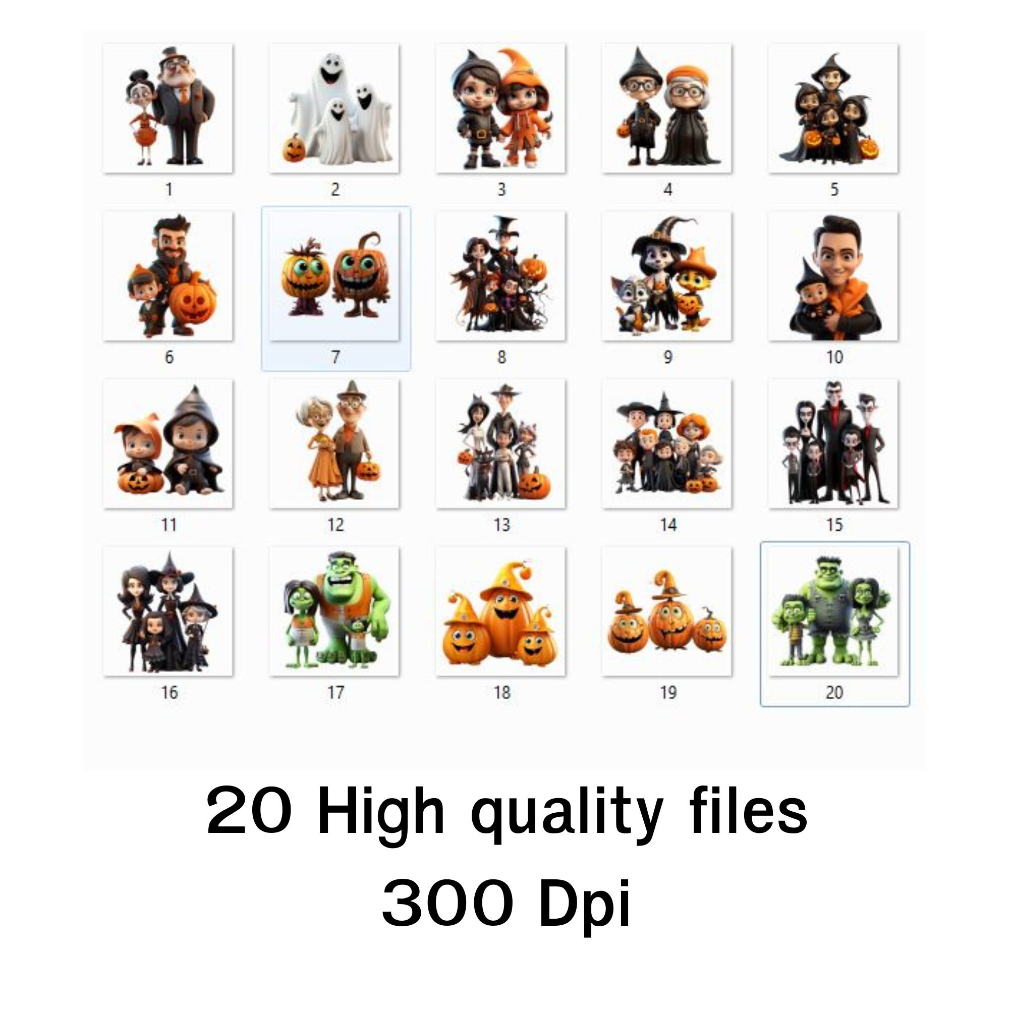Family Halloween 3D Clipart - PNG - Digital Download - , Ghost Clipart ...