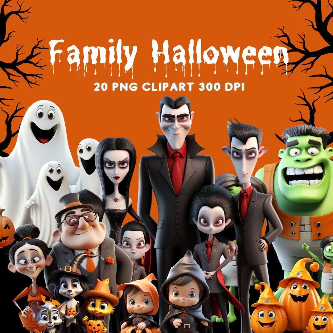 Family Halloween 3D Clipart - PNG - Digital Download - , Ghost Clipart ...
