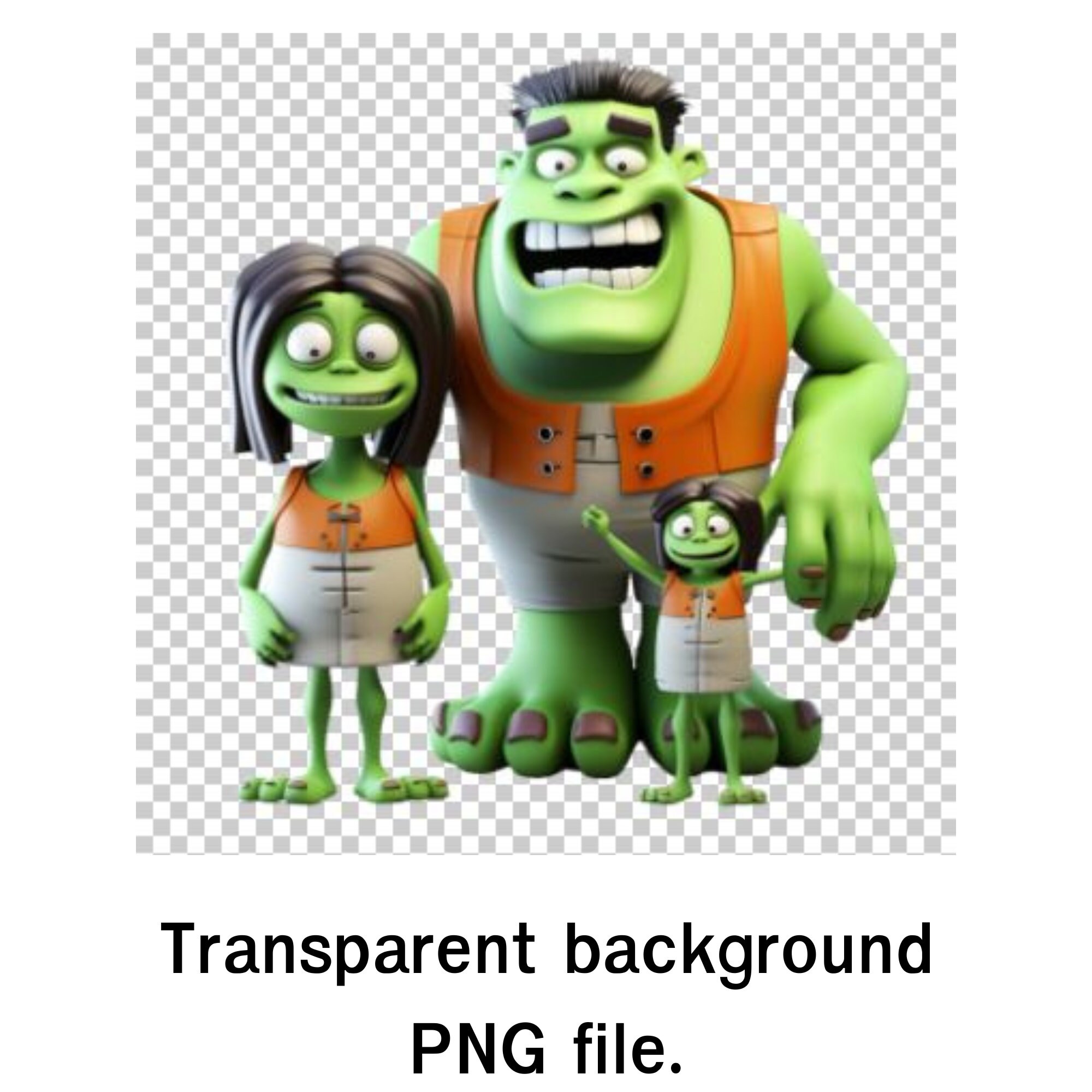 Family Halloween 3D Clipart - PNG - Digital Download - , Ghost Clipart ...