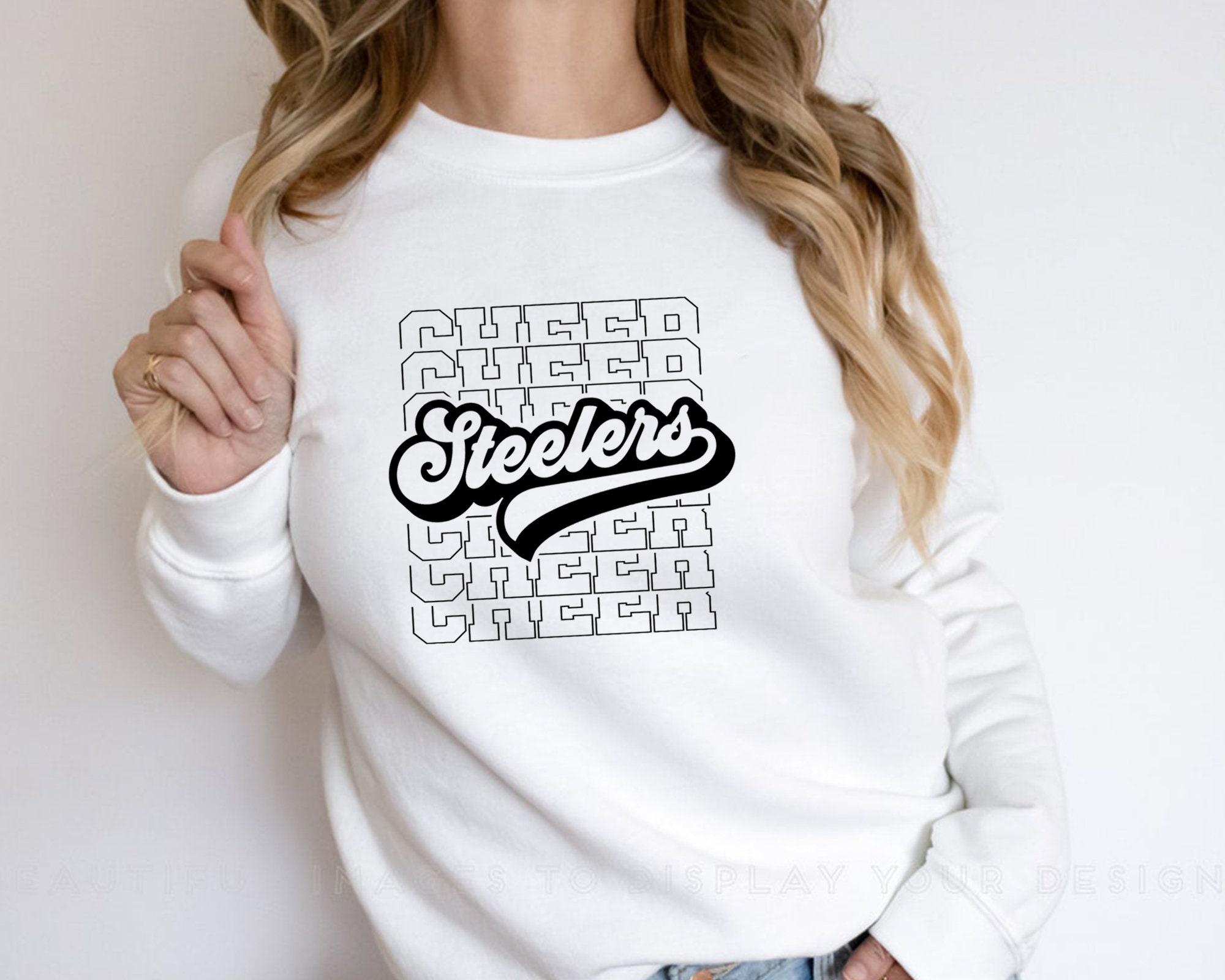 Steelers Cheer Svg Stacked Cheer Svg Retro Steelers Mascot - Etsy