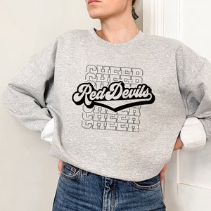 Red Devils Cheer Svg Stacked Cheer Svg Retro Red Devils - Etsy