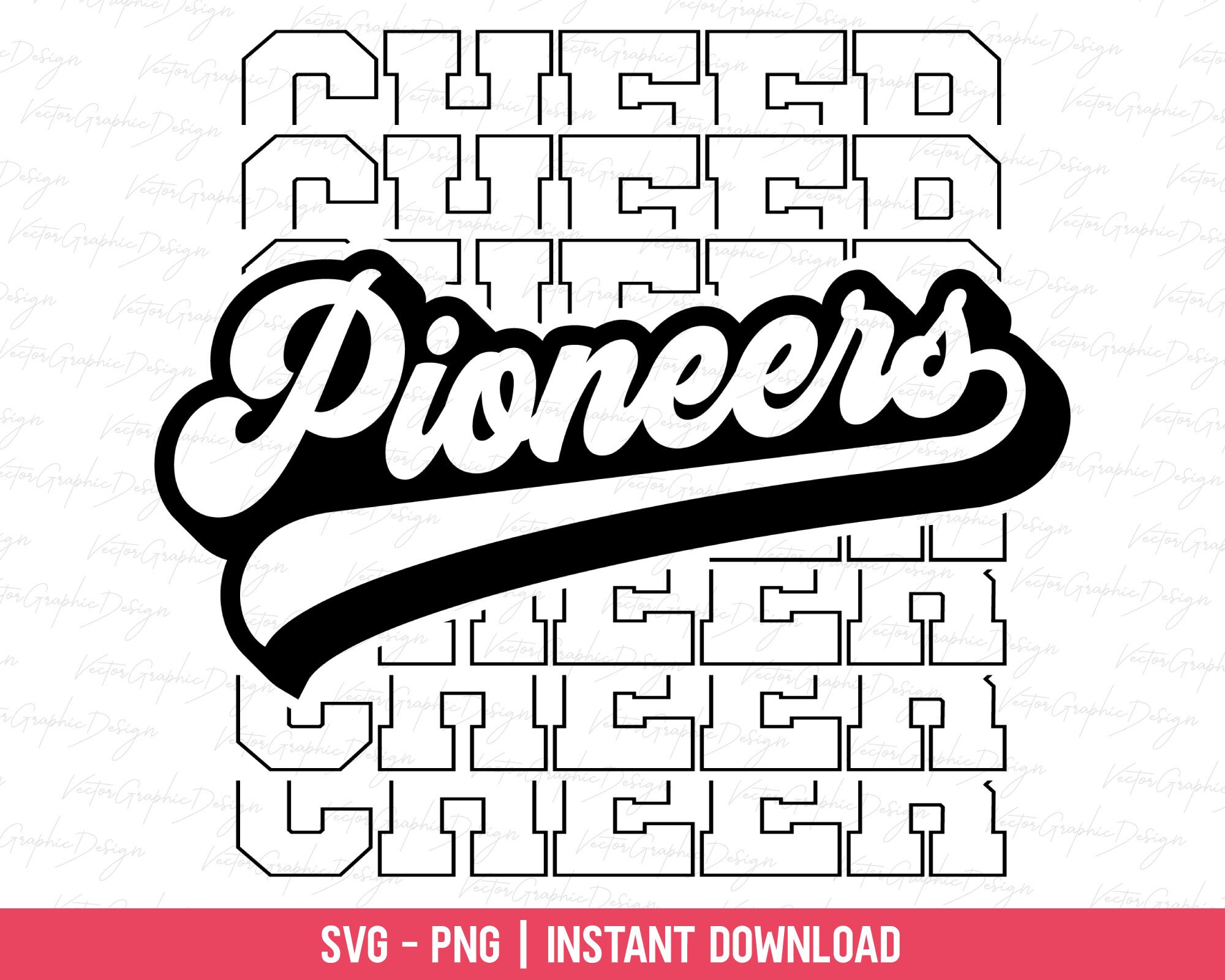 Pioneers Cheer Svg Stacked Cheer Svg Retro Pioneers Mascot - Etsy New ...