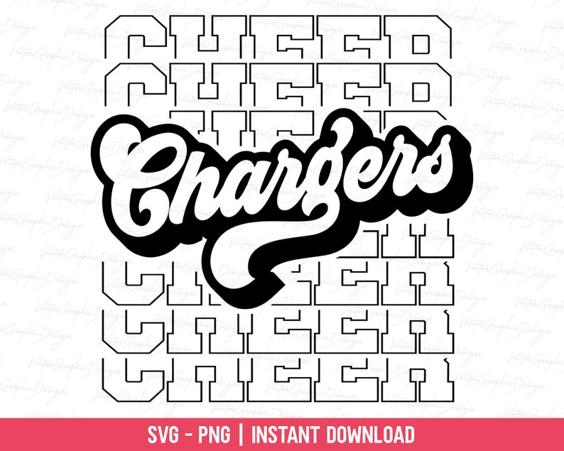 Chargers Cheer Svg Stacked Cheer svg Retro Chargers Mascot - Etsy México