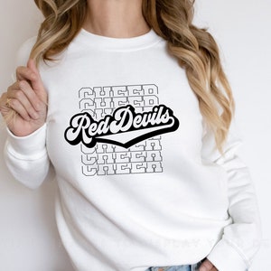 Red Devils Cheer Svg Stacked Cheer Svg Retro Red Devils - Etsy