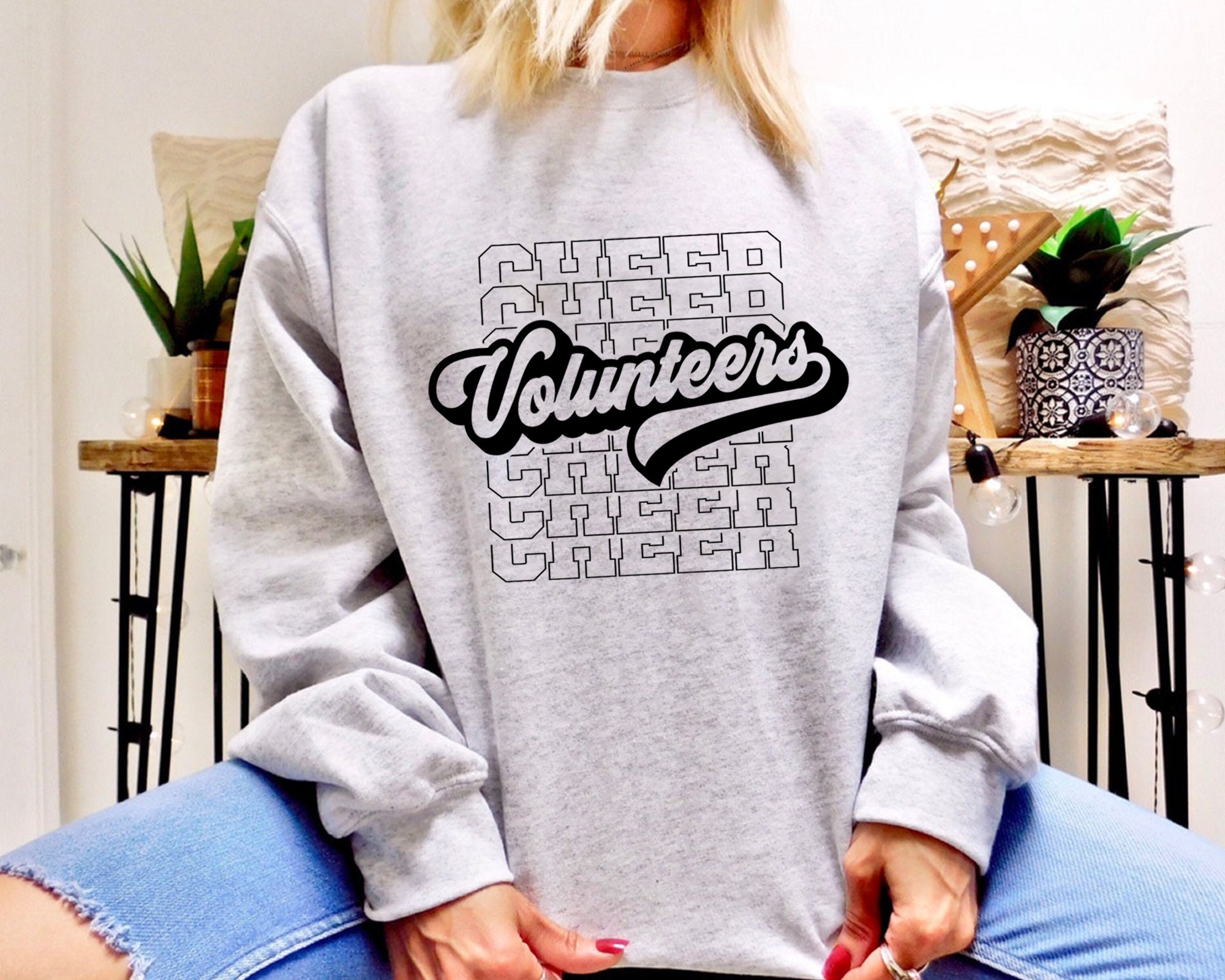 Volunteers Cheer Svg Stacked Cheer svg Retro Volunteers - Etsy México