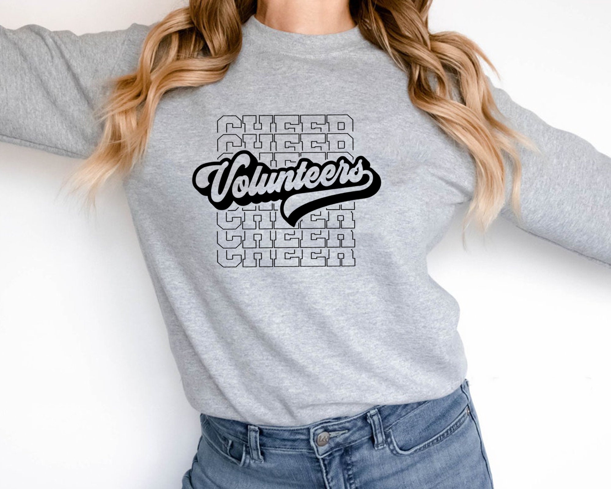 Volunteers Cheer Svg Stacked Cheer svg Retro Volunteers - Etsy México