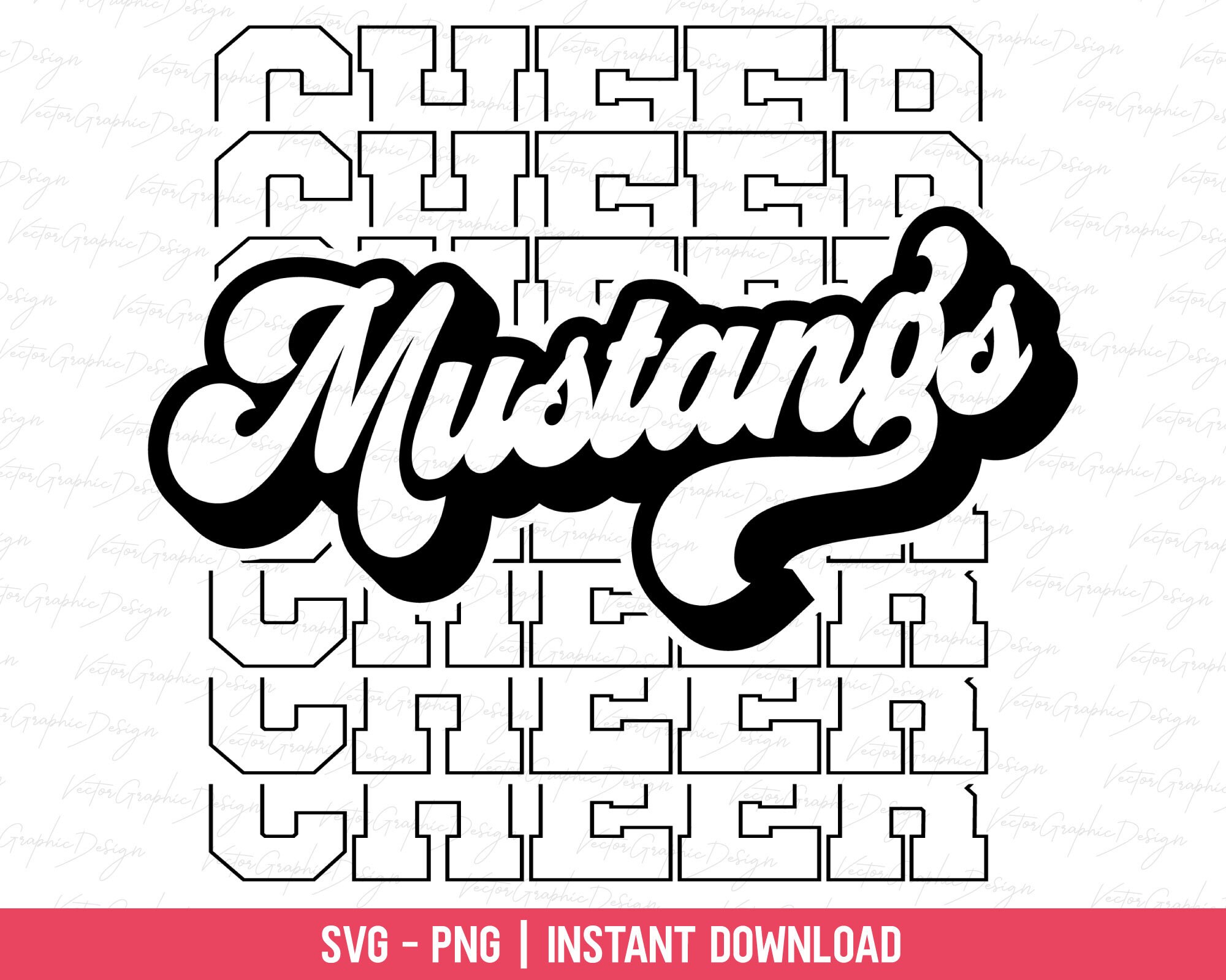 Mustangs Cheer Svg Stacked Cheer Svg Retro Mustangs Mascot - Etsy Hong Kong