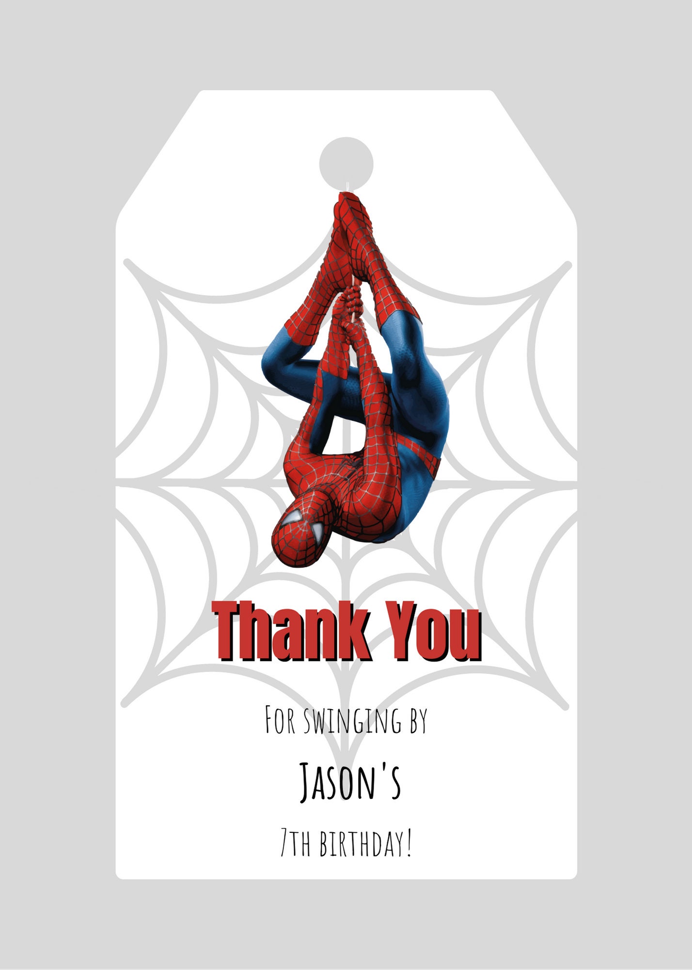 Spiderman Thank You Tag, Editable Spiderman Thank You Favor Tags ...