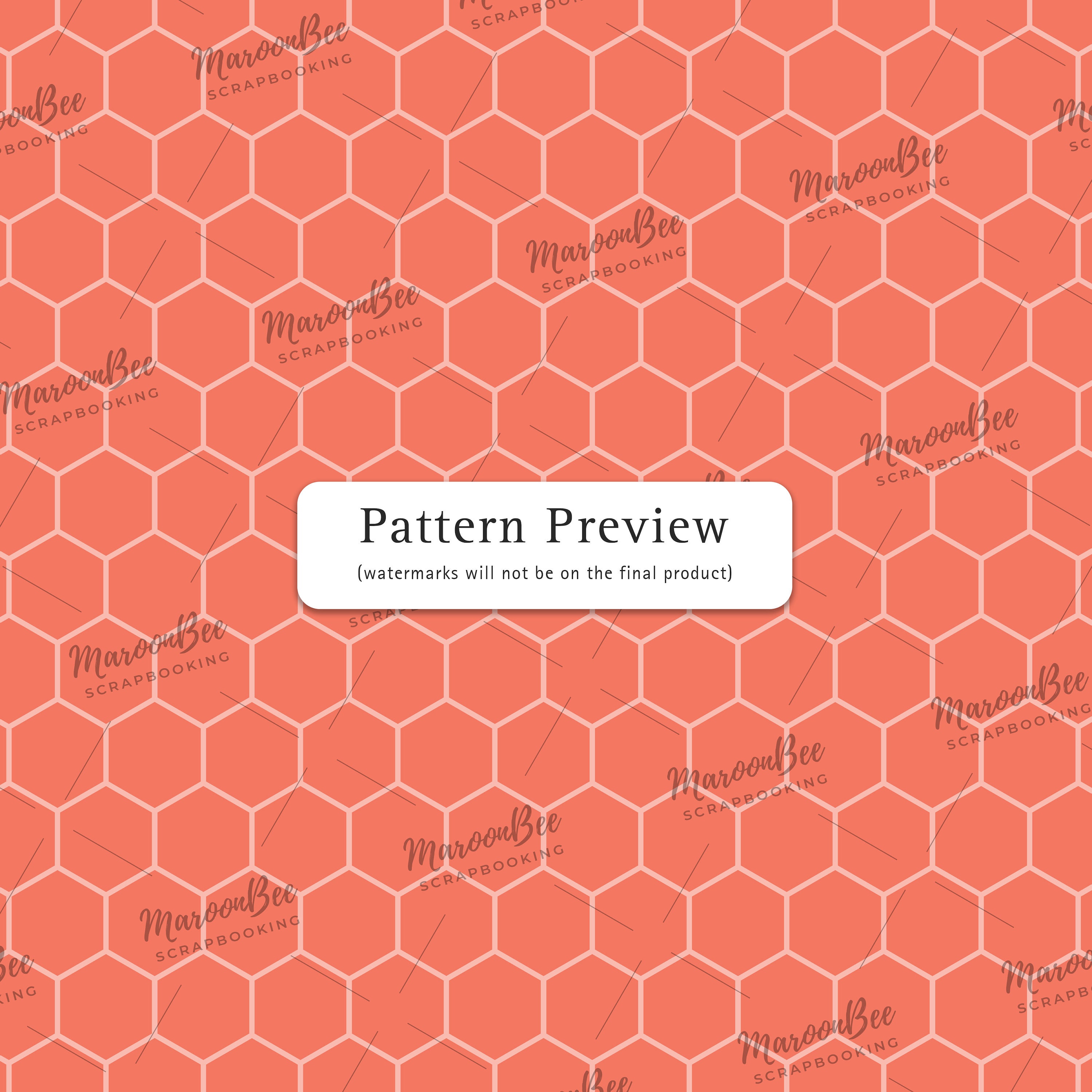 Tinted Large Honeycomb Digital Paper Pack, 100 Digital Papers Bee ...