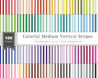 Rainbow Stripe Digital Paper - Etsy