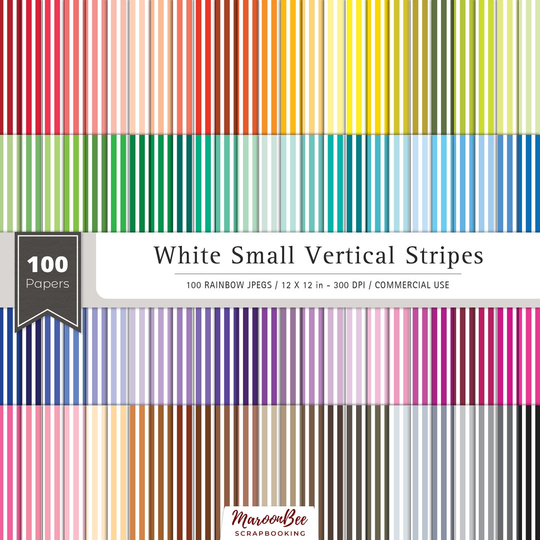 White Small Vertical Stripes Bulk Digital Scrapbooking Paper, Etsy ...