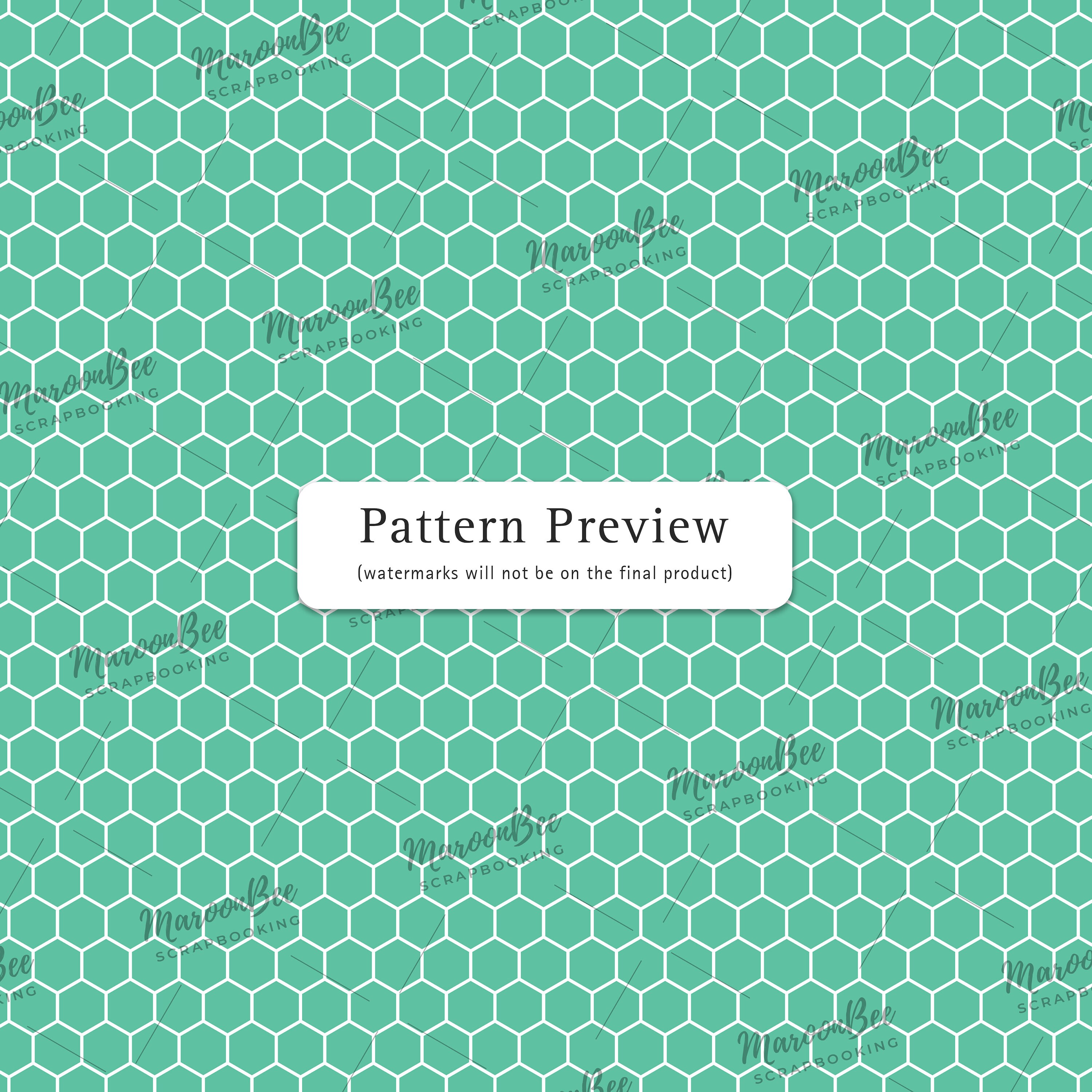 White Medium Honeycomb Pattern Digital Scrapbooking Paper Bundle, 100 ...