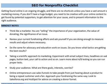 Technical Seo Checklist - Etsy