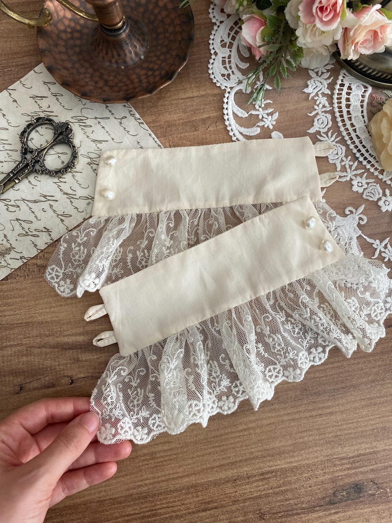 One Pair Lace Cuff - Cuff Bracelet - Bridal Lace Cuff - Vintage ...