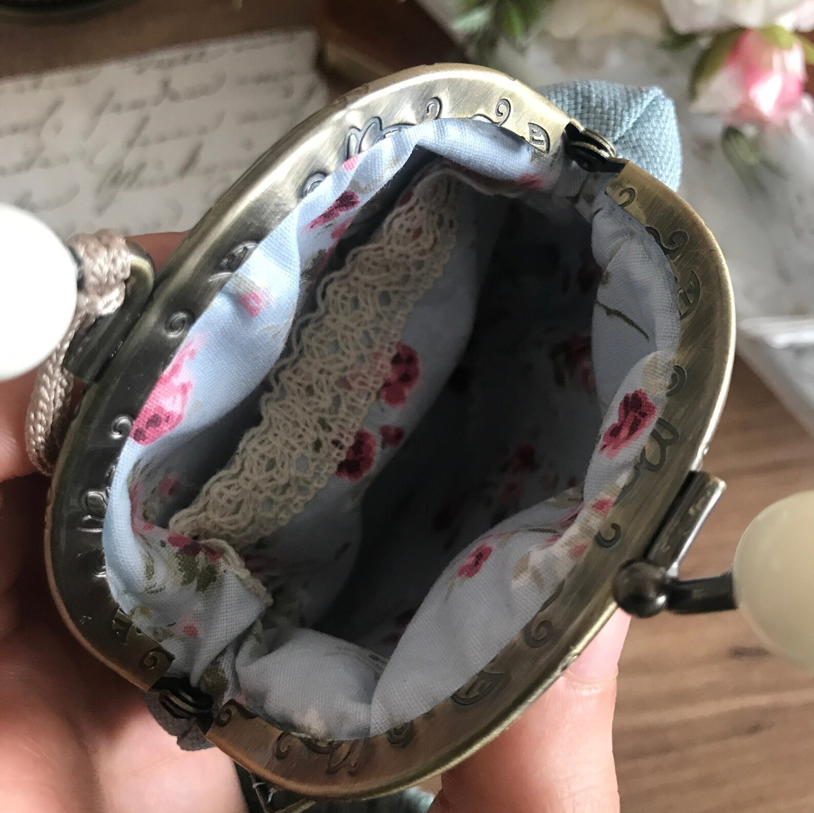 Floral Coin Purse - Vintage Floral Wallet - -embroidered Coin Purse ...