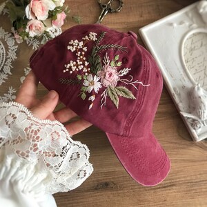 Embroidered Sun Hat - Floral Hat - Baseball Cap - Baseball Hat ...