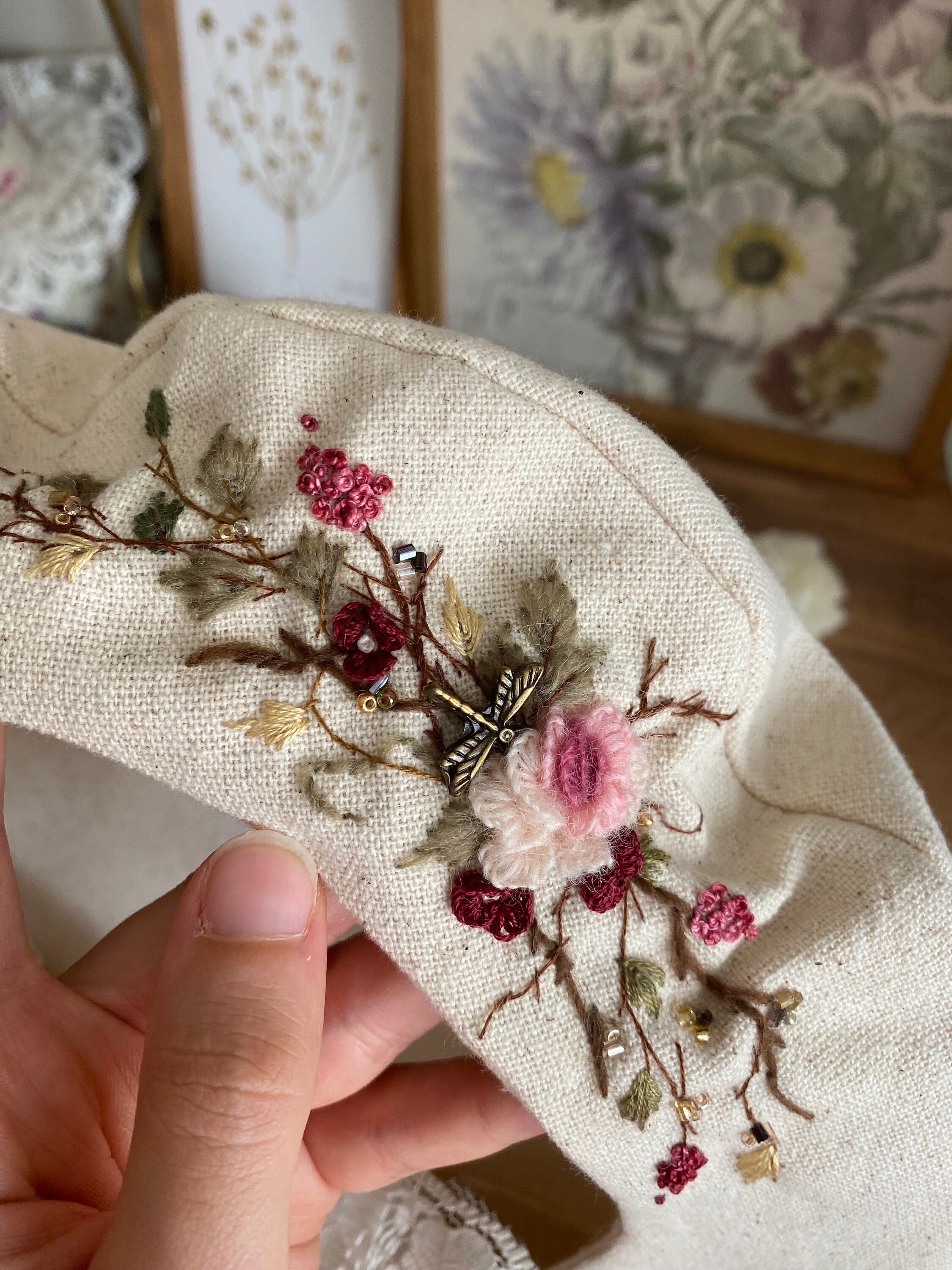 Embroidered French Beret Floral French Beret Vintage French Beret ...