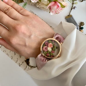 Embroidered Bracelet - Watch Bracelet - Embroidered Cuff - Handmade ...