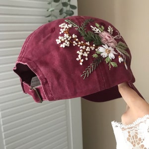Embroidered Sun Hat - Floral Hat - Baseball Cap - Baseball Hat ...