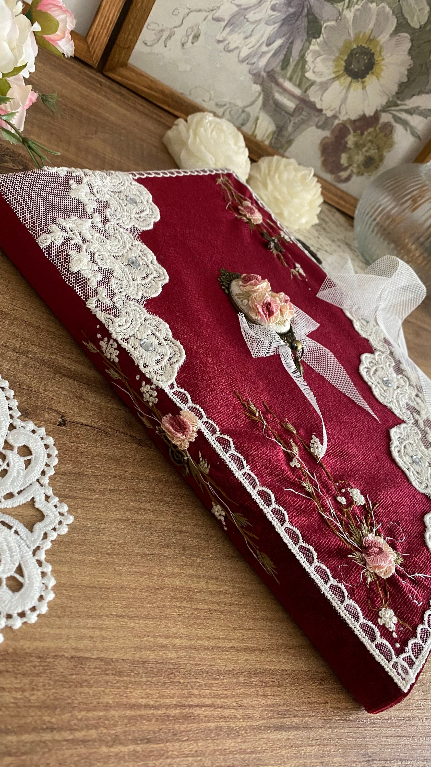 Handmade Floral Notebook Case Vintage Velvet Albums Cover - Etsy