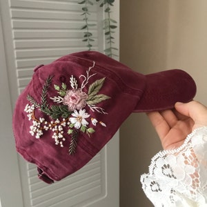 Embroidered Sun Hat - Floral Hat - Baseball Cap - Baseball Hat ...