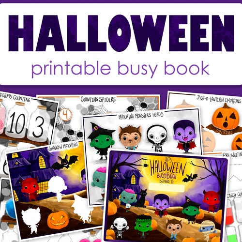 Halloween Busy Book Activity Printable for Toddlers - Etsy
