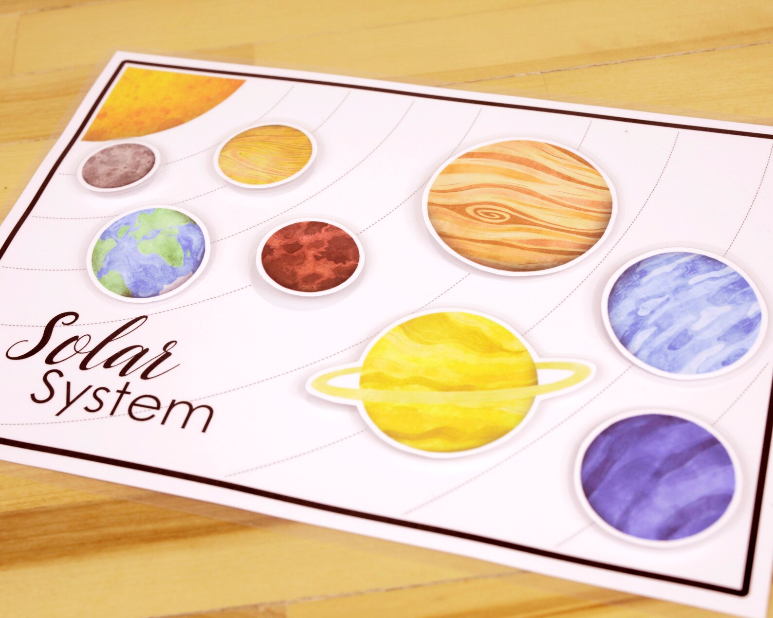 Our Solar System Matching Activity, Preschool Homeschool Printable ...