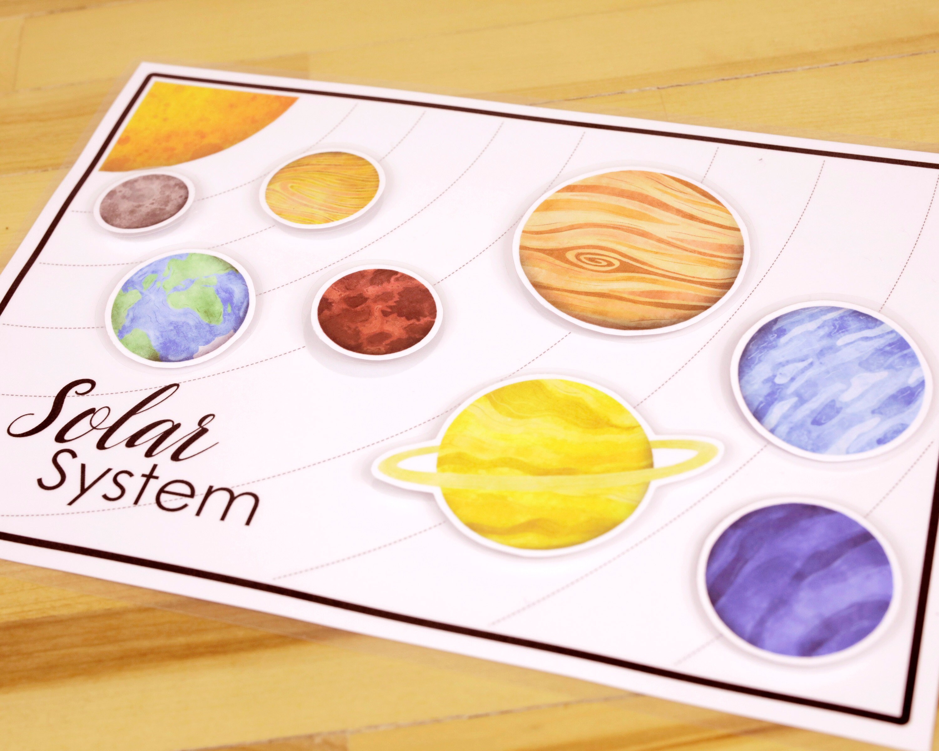 Our Solar System Matching Activity, Preschool Homeschool Printable ...