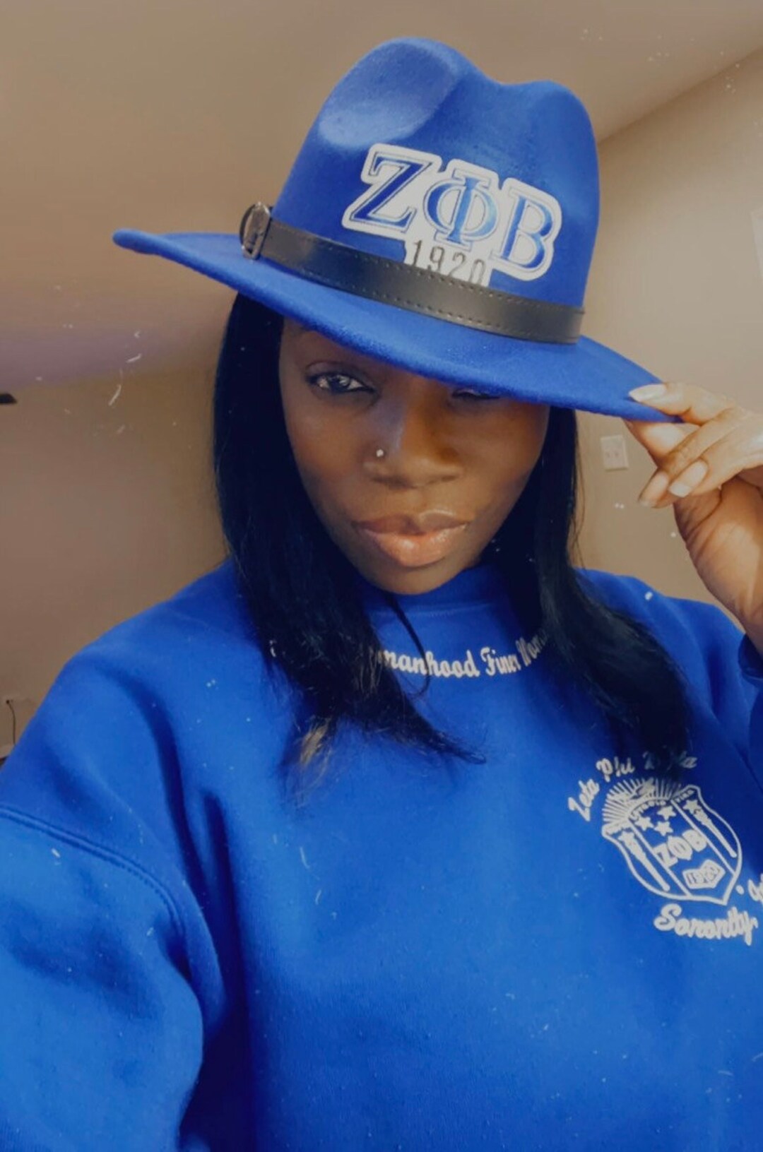 Zeta Phi Beta Inspired Fedora Hat Royal Blue ΖΦΒ 1920 - Etsy